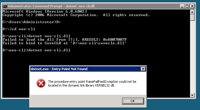 Neo Cli V271 Can Not Run On Windows Server 2008 Please Check The Bug Thanks · Issue 109 