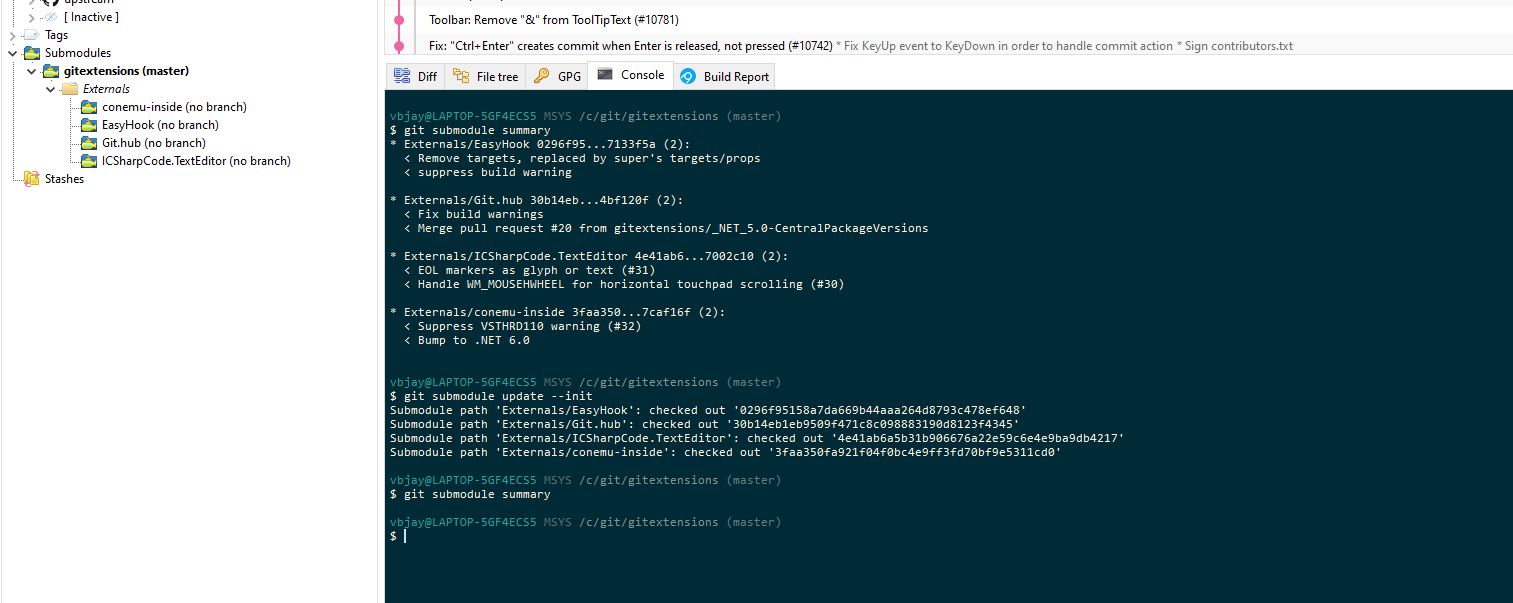 When submodules are linked to a branch. Branch names are not displayed. · Issue #10794 ...
