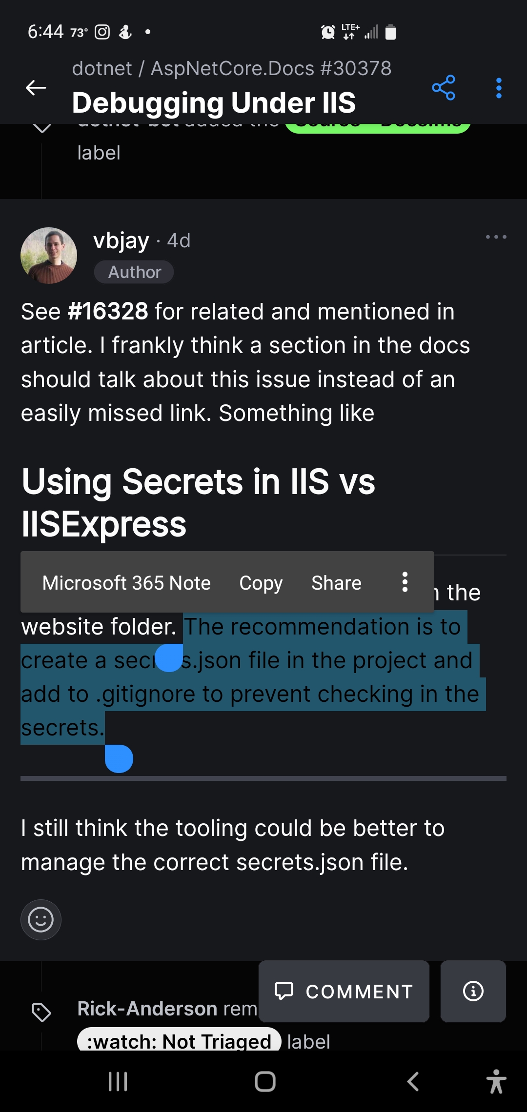 Debugging Under Iis · Issue 30378 · Dotnet Aspnetcore Docs · Github