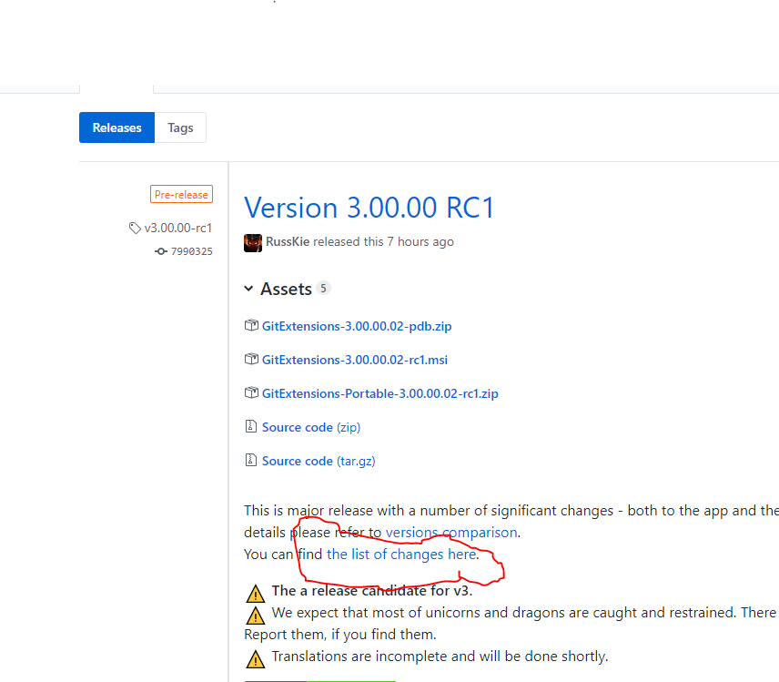 List of changes link in 3.0 RC1 points to wrong milestone · Issue #5694 · gitextensions ...