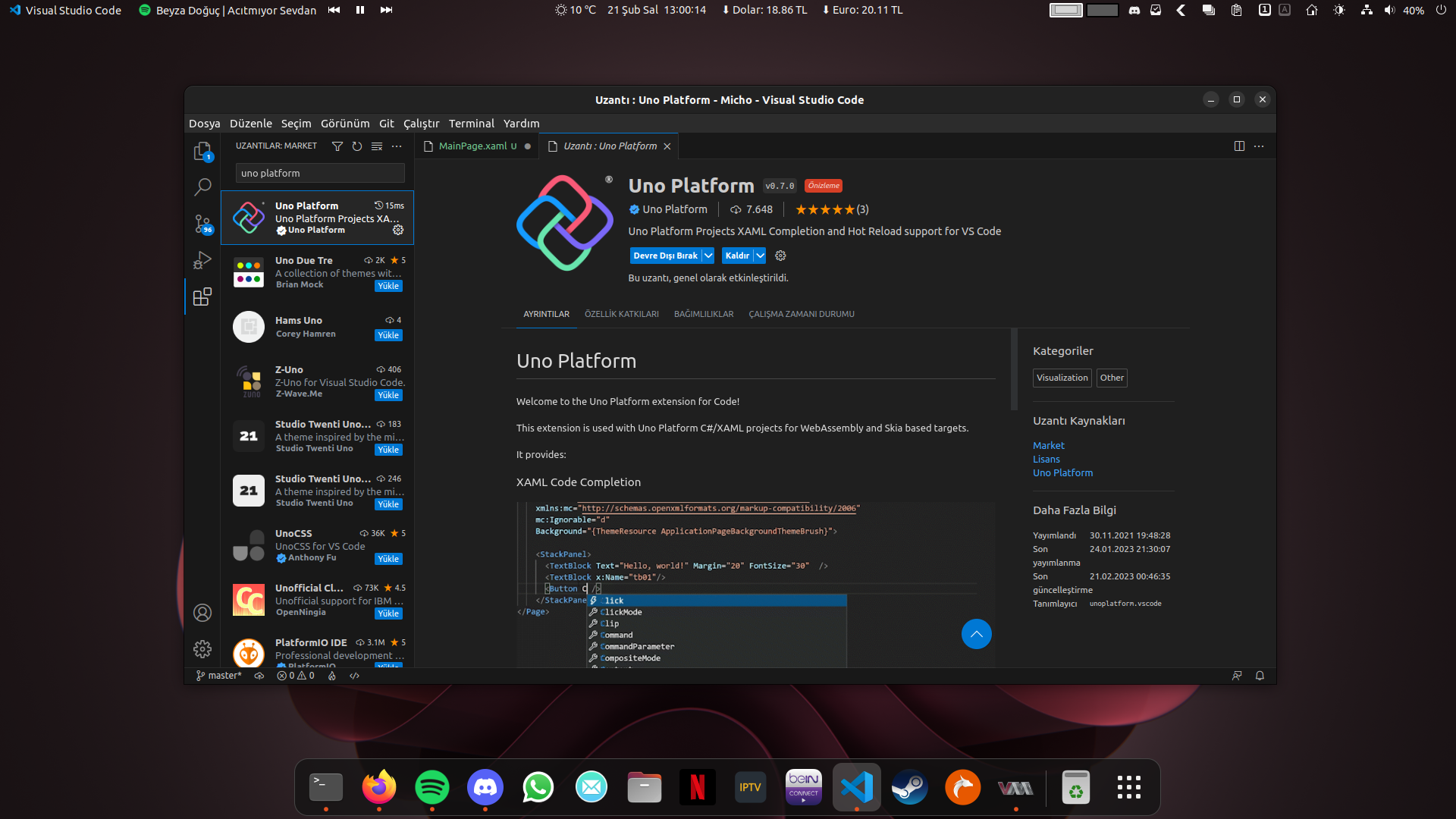 VS Code & Rider AutoComplete - HighLight and UWP Differences · unoplatform uno · Discussion ...
