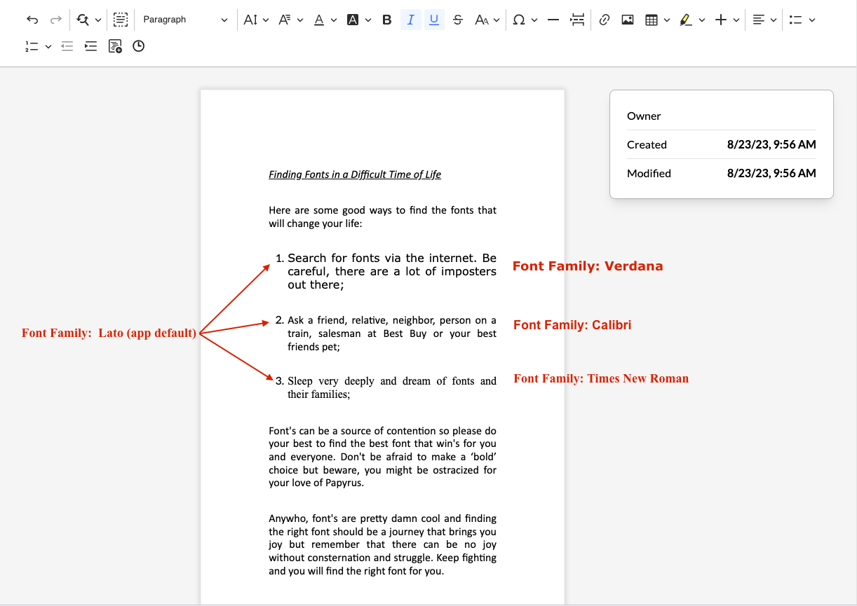 Font family should change the font of list items · Issue #14852 ...