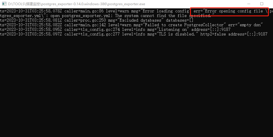 Postgres Exporter 0 14 0 Windows运行提示无yml文件 · Issue 947 · Prometheus Community Postgres Exporter