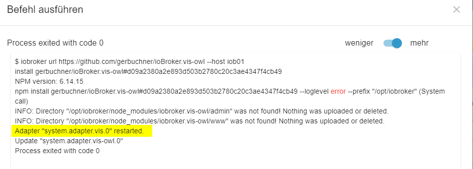 VIS Adapter startet nicht mehr neu bei Installation Widget Adapter · Issue #1849 · ioBroker ...