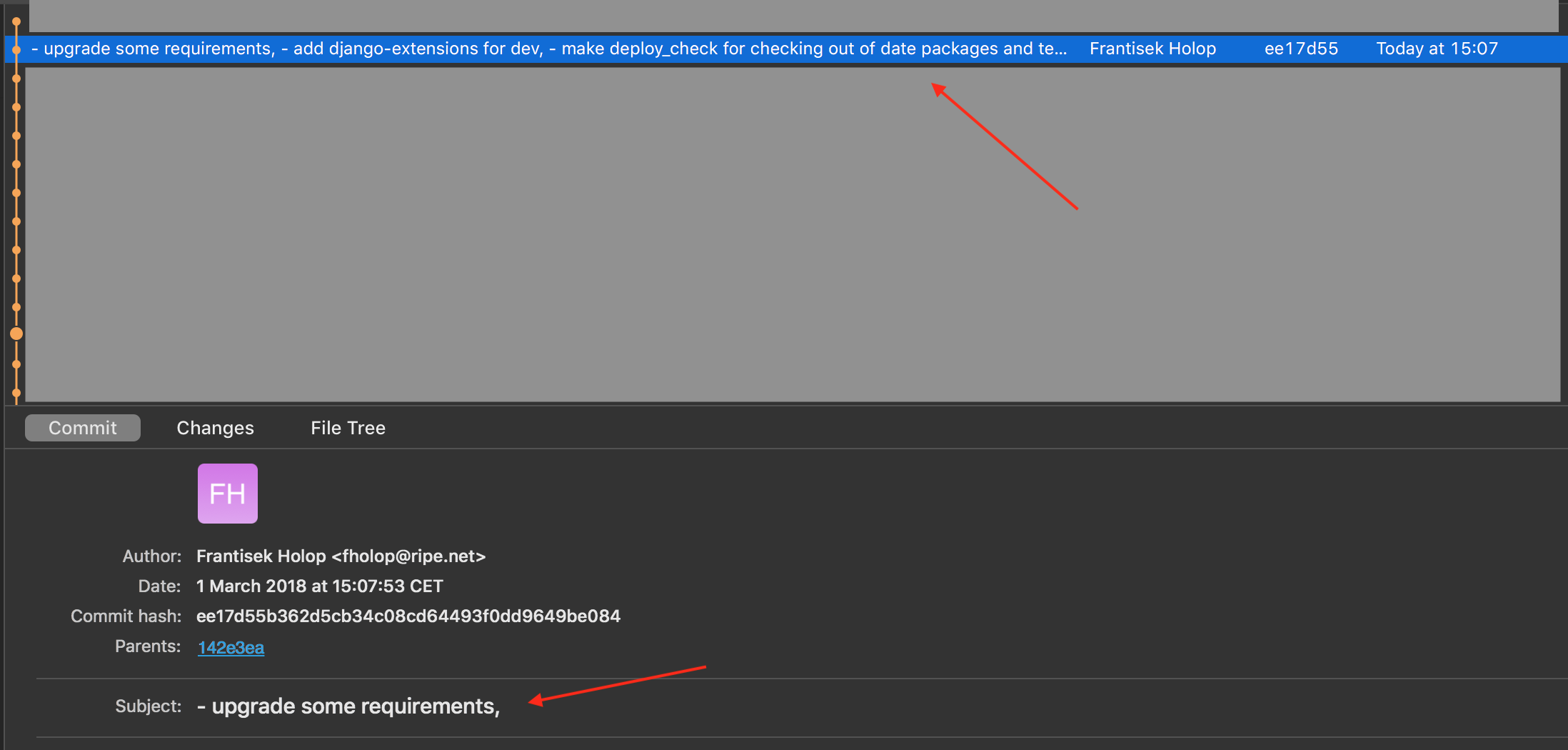 Only first line of commit message shown in Commit tab · Issue #234 · fork-dev/Tracker · GitHub
