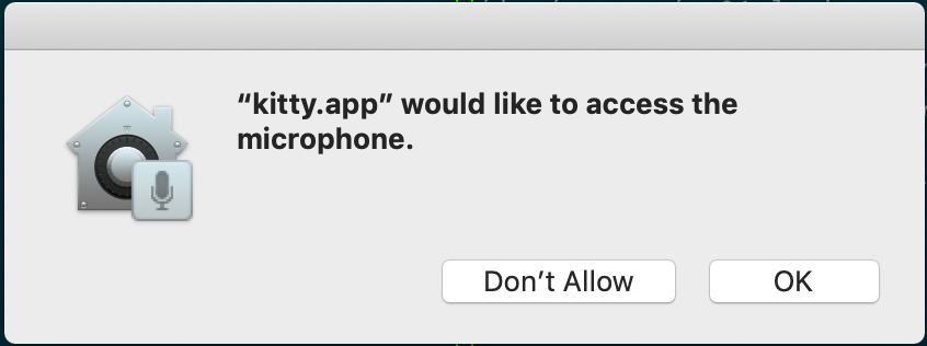 "kitty.app" would like to access the microphone · Issue #1449 ...