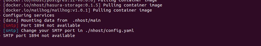 The nhost dev command fails with multiple errors · Issue #237 · nhost/cli · GitHub