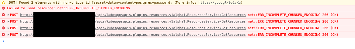 [Dashboard] GetResources net::ERR_INCOMPLETE_CHUNKED_ENCODING 200 (OK) · Issue #5042 · vmware ...