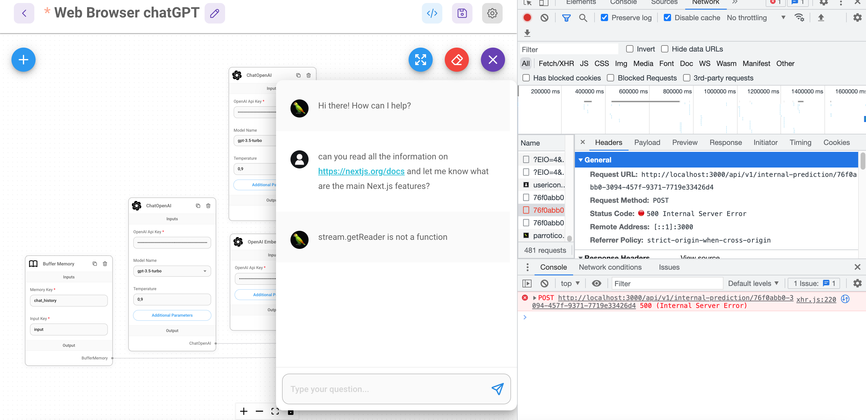 Bug Streamgetreader Is Not A Function Any Template · Issue 249 · Flowiseaiflowise · Github 5698
