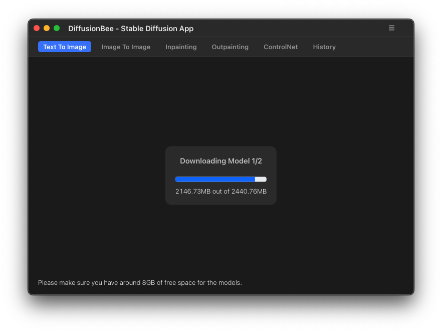 Frozen Download after installation on Mac Pro M1 · Issue #473 · divamgupta/diffusionbee-stable ...