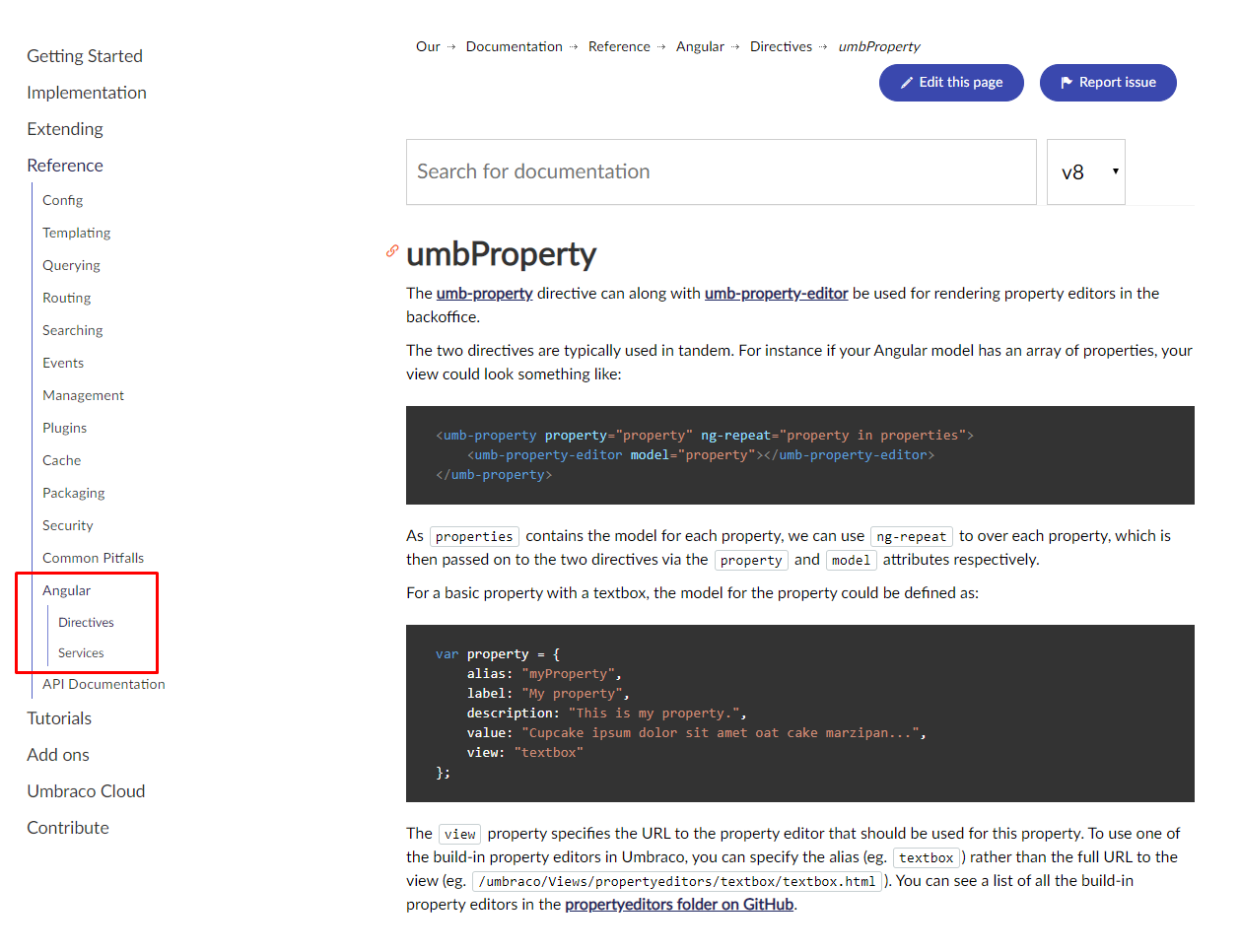 Add Angular directives, services etc. to the documentation · Issue #2045 · umbraco/UmbracoDocs ...