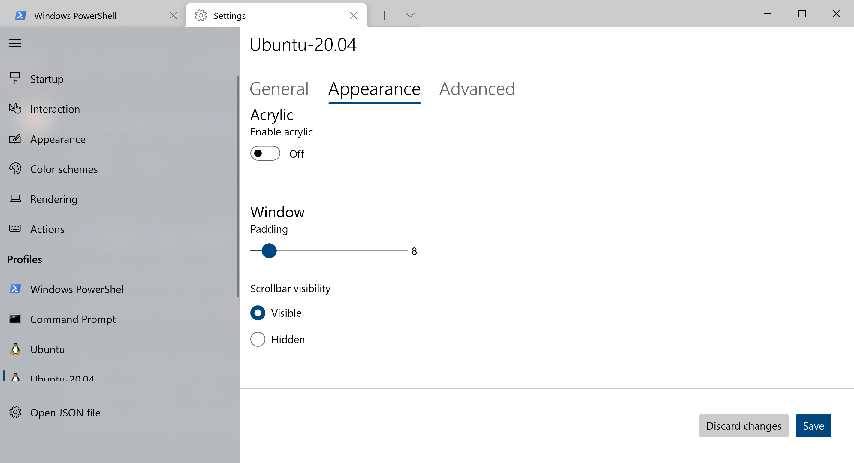 Possible bug? Acrylic can not be enabled for Ubuntu profiles · Issue #9938 · microsoft/terminal ...