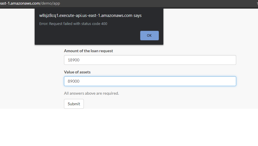 Error: Request failed with status code 400 · Issue #1 · sassoftware/viya-apps-serverless-score ...
