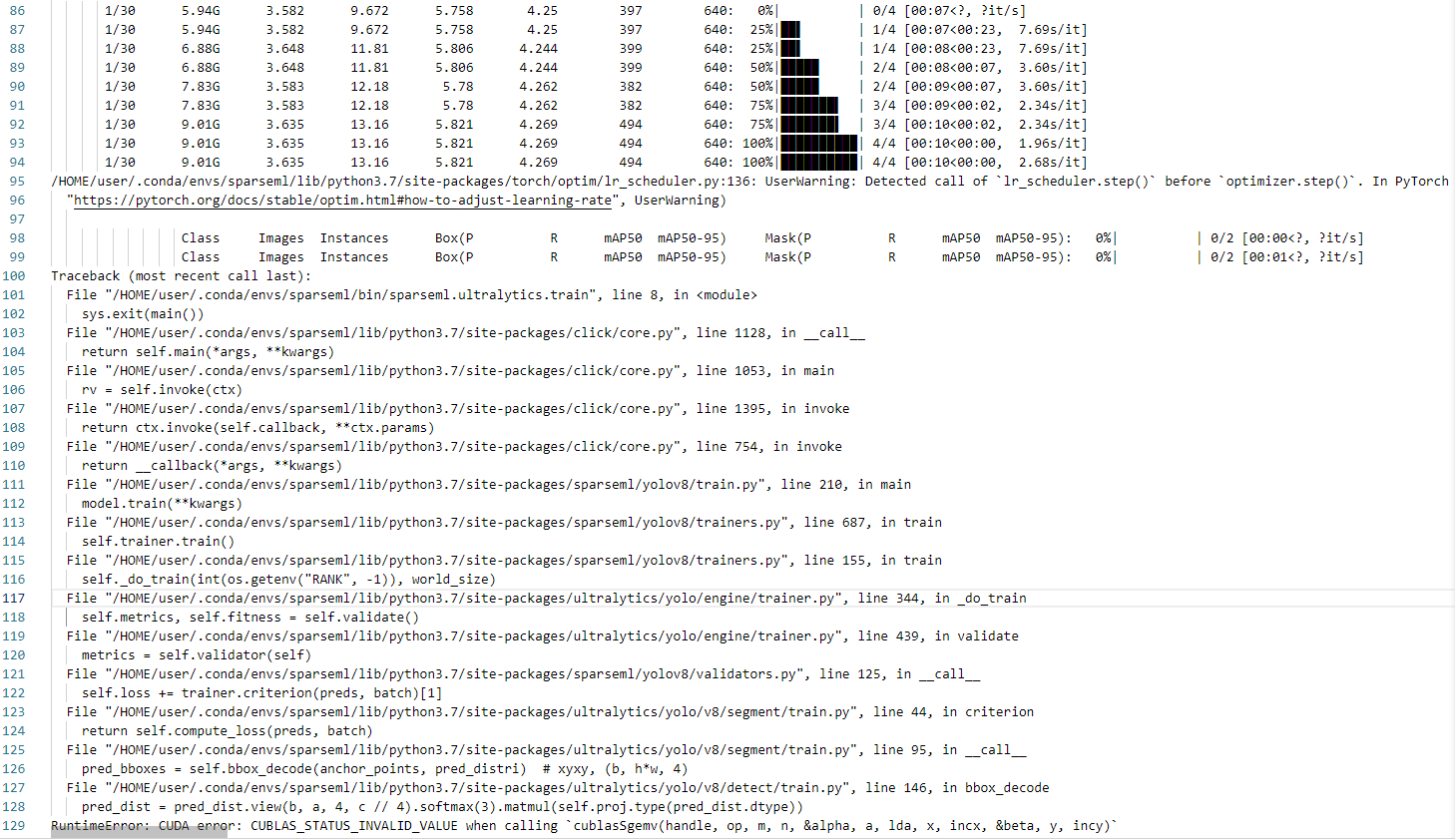 The Dense Training Of Yolov8n Seg Failed · Issue 1502 · Neuralmagic Sparseml · Github