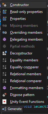 There is a missing icon for "Generate Event Functions" · Issue #1573 · JetBrains/resharper-unity ...