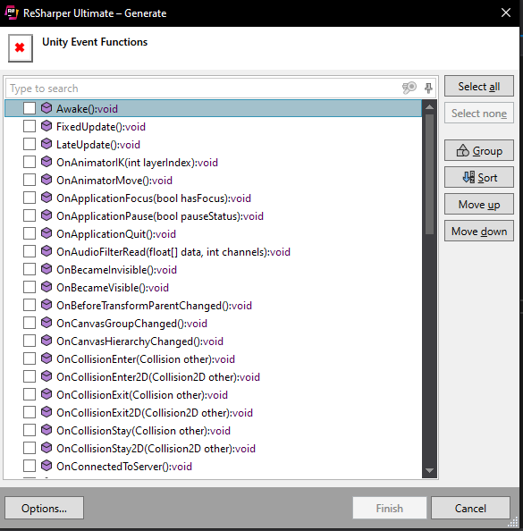 There is a missing icon for "Generate Event Functions" · Issue #1573 · JetBrains/resharper-unity ...