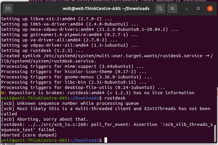 fail to start rustdesk in Ubuntu 20.04.6 LTS · Issue #6477 · rustdesk/rustdesk · GitHub