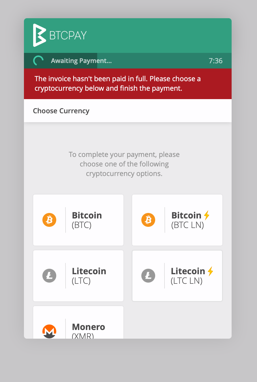 UI of cryptocurrency selection in the invoice · Issue #434 · btcpayserver/btcpayserver · GitHub