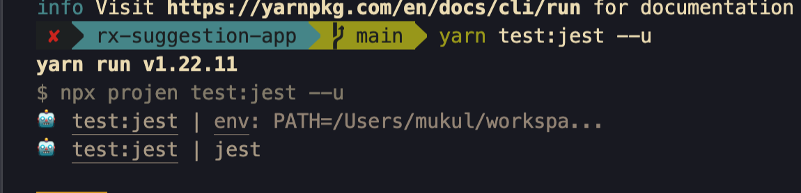 Unable to pass cli options · Issue #1177 · projen/projen · GitHub