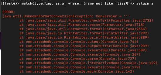 SQL: `not like` is not working · Issue #958 · ArcadeData/arcadedb · GitHub