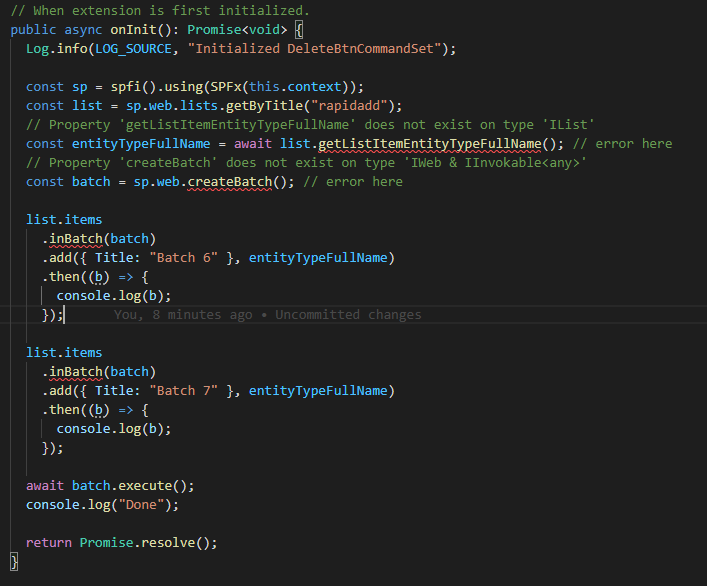 Adding Multiple Items Batch Getting Few Errors Xx Does Not Exist On Type Xx · Issue 2187