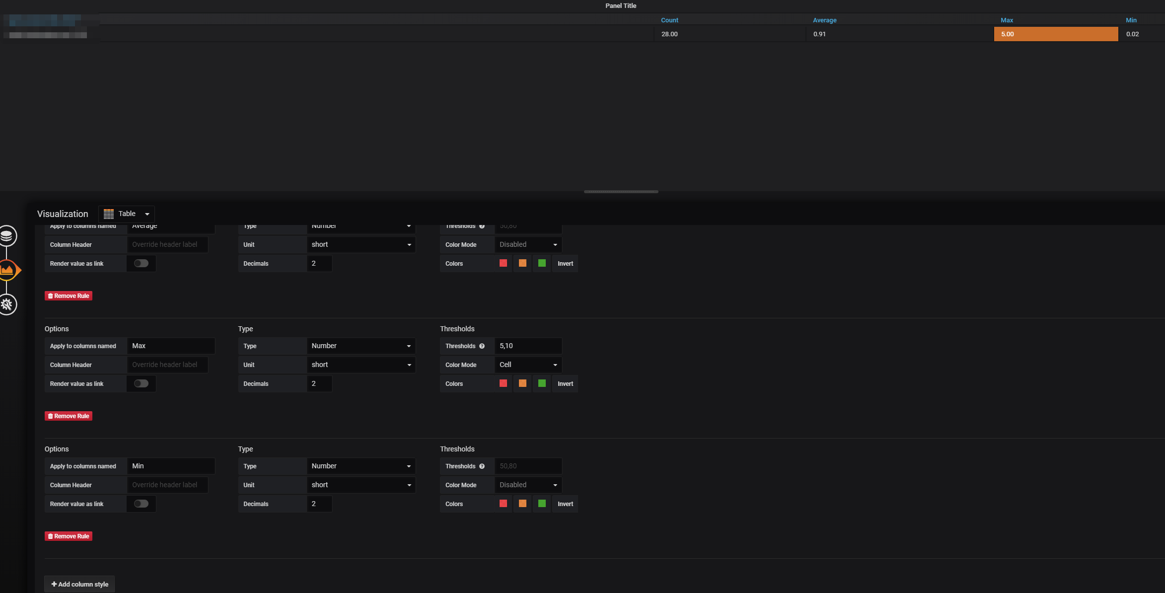 Bug in table panel when editing column styles · Issue #16162 · grafana/grafana · GitHub