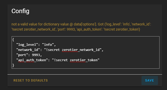 Doesn't support secrets.yaml · Issue #2 · hassio-addons/addon-zerotier · GitHub