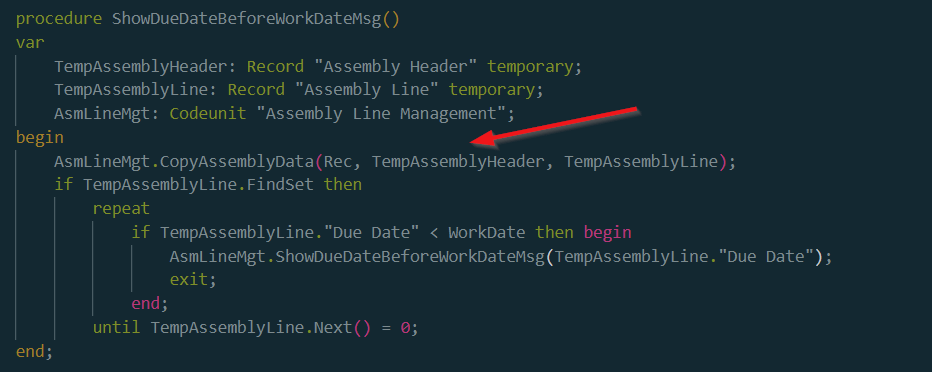 [Event Request] - procedure ShowDueDateBeforeWorkDateMsg in table 900 "Assembly Header" · Issue ...