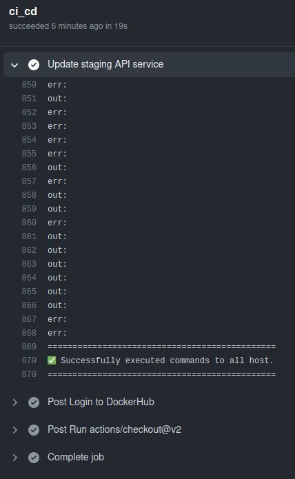 Got many empty line before end the step · Issue #187 · appleboy/ssh-action · GitHub