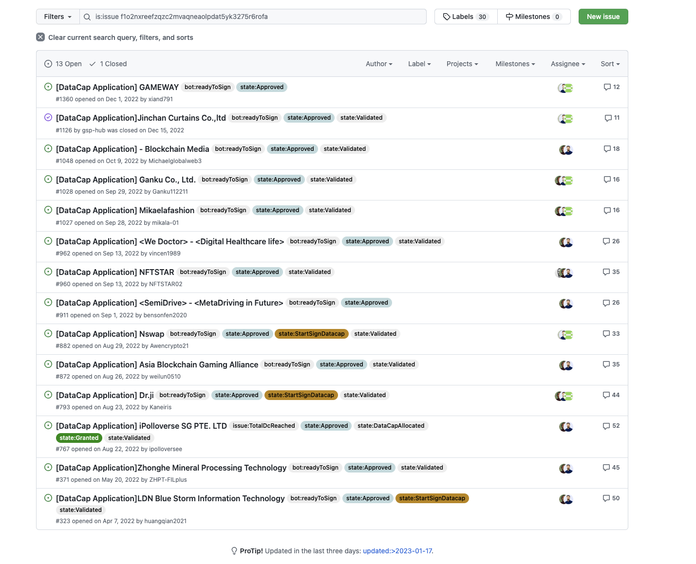 [DataCap Application] - · Issue #1173 · filecoin-project/filecoin-plus-large-datasets · GitHub