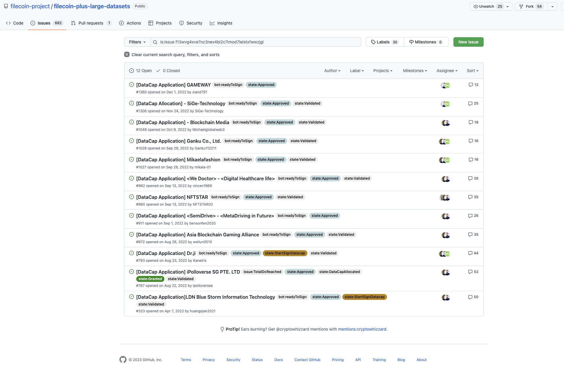 [DataCap Application] - · Issue #1173 · filecoin-project/filecoin-plus-large-datasets · GitHub