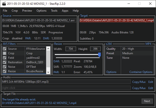 Batch processing ignores resize settings · Issue #644 · staxrip/staxrip · GitHub