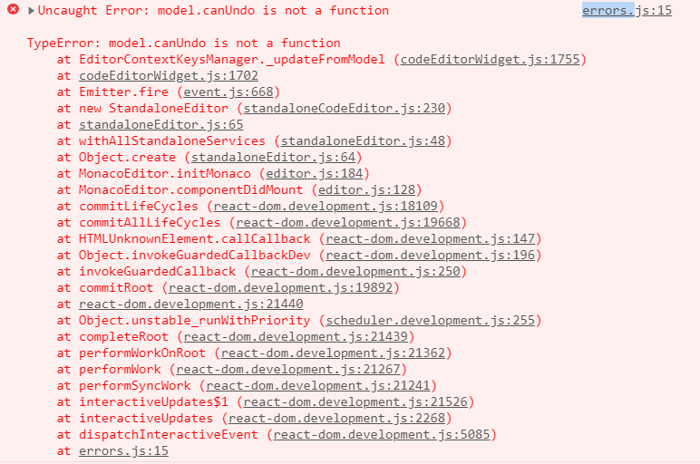 Uncaught Error: model.canUndo is not a function · Issue #201 · react-monaco-editor/react-monaco ...