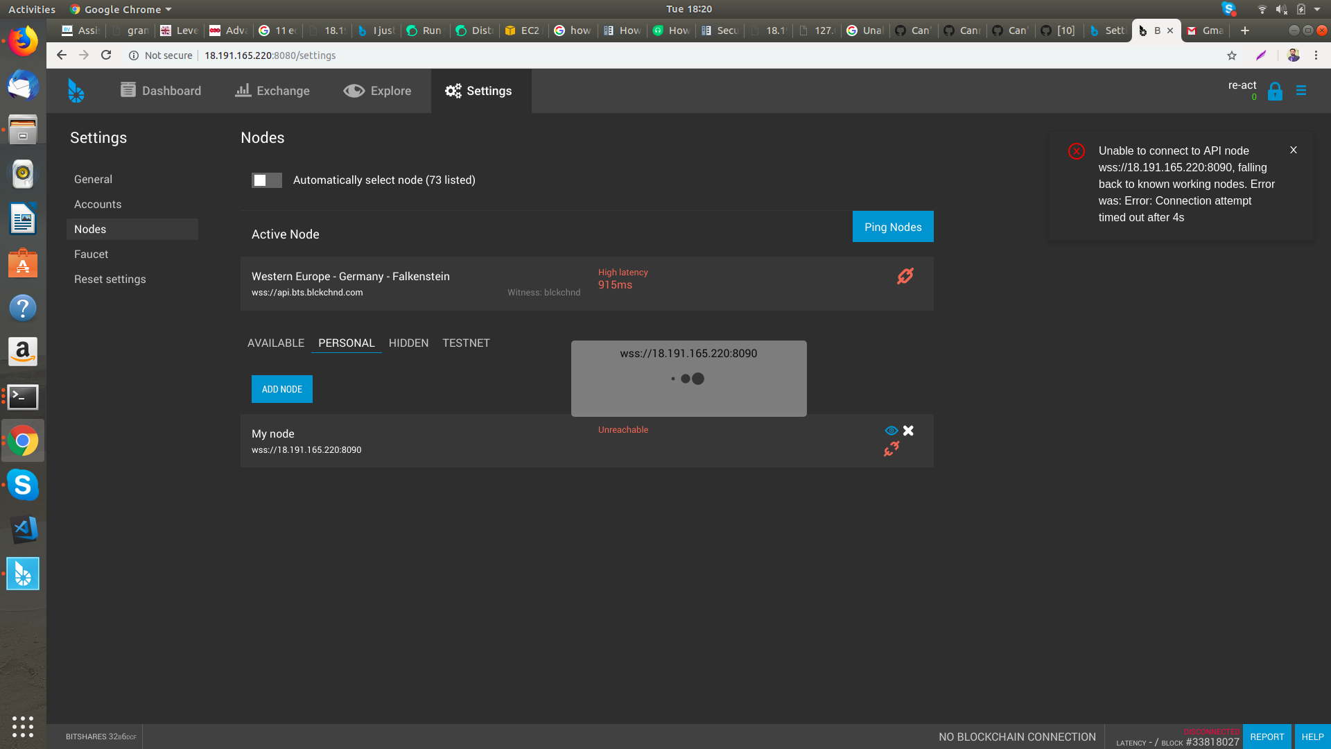 Can't connect to witness node from CLI wallet running on aws -Bitshare DEX · Issue #1517 ...