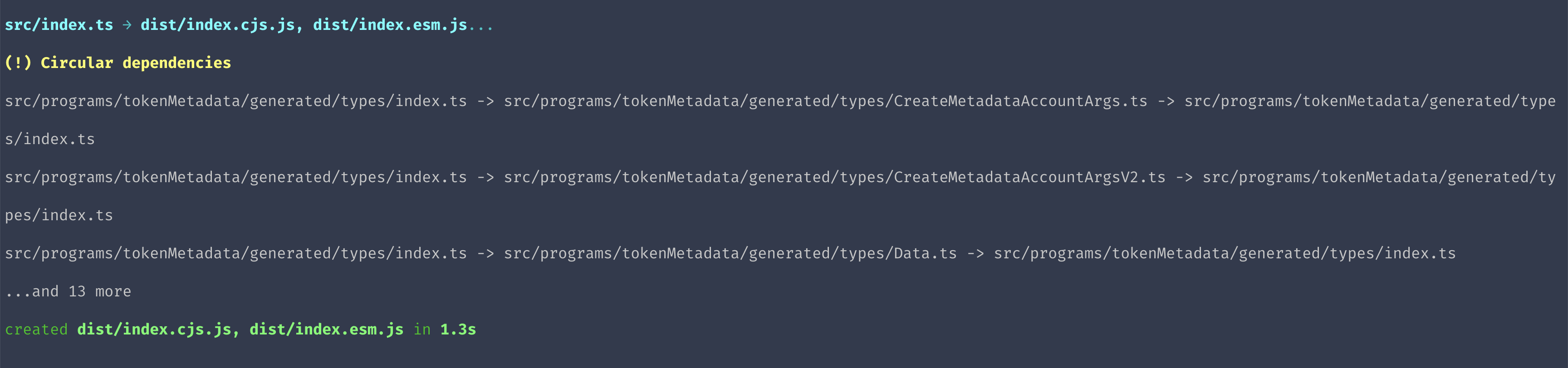 Circular dependencies for ESM modules · Issue #22 · metaplex-foundation ...
