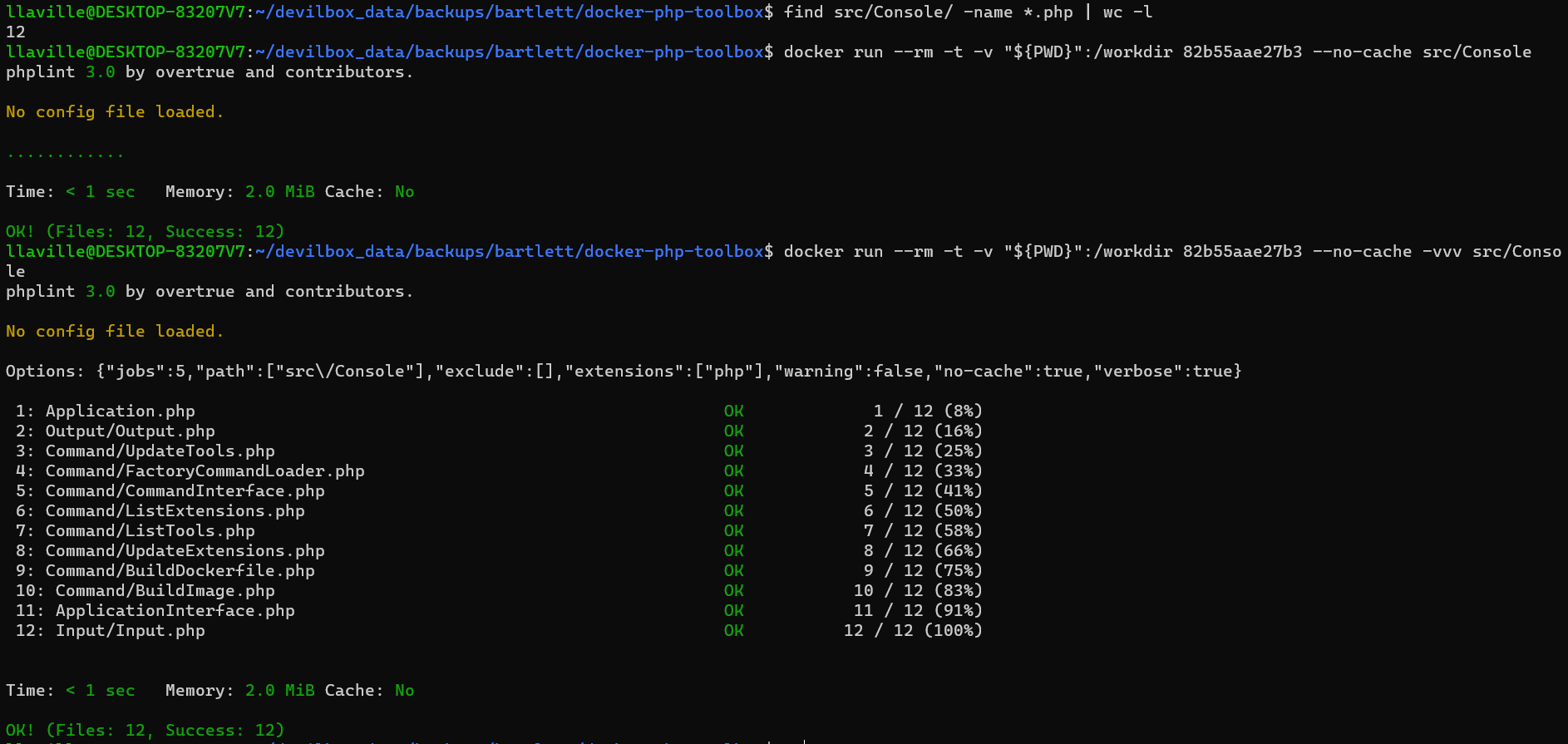 Docker version does not accept arguments · Issue #106 · overtrue/phplint · GitHub