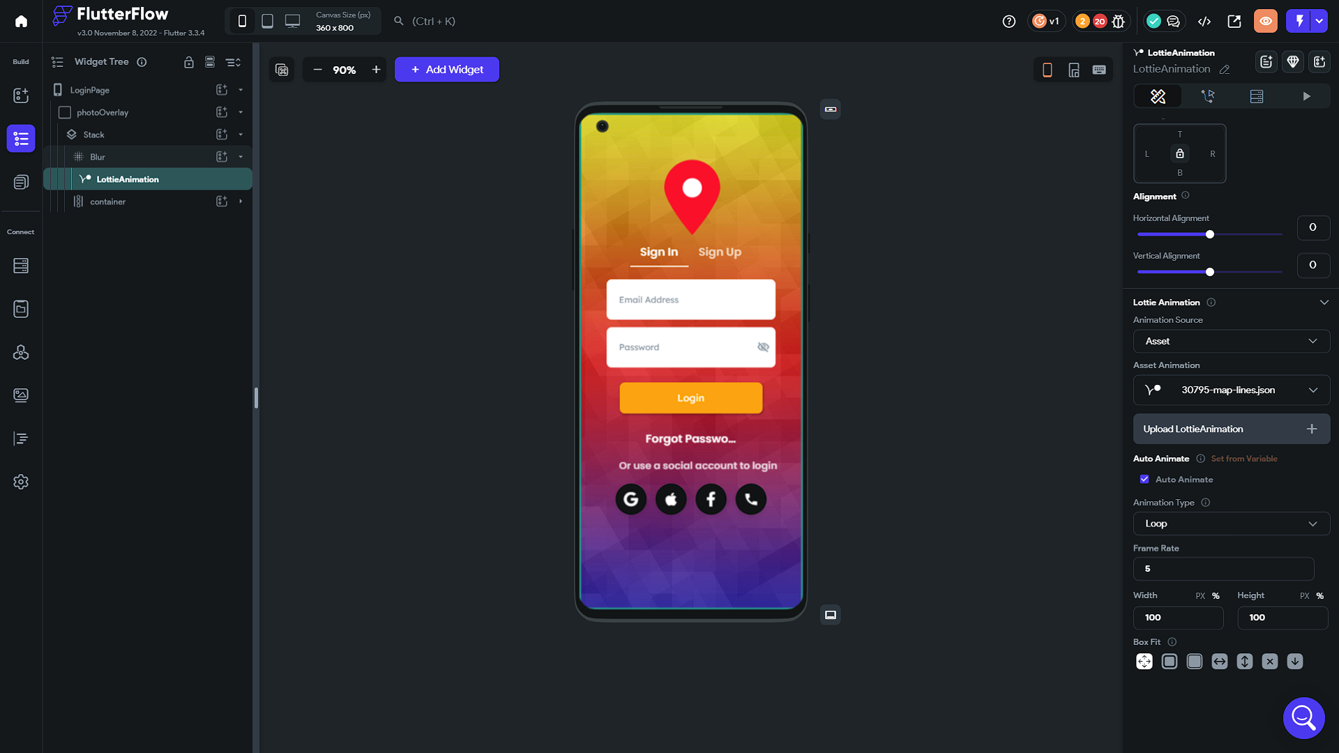 Lottie Animation Not Working When Put Height In · Issue 125 · Flutterflow Flutterflow Issues