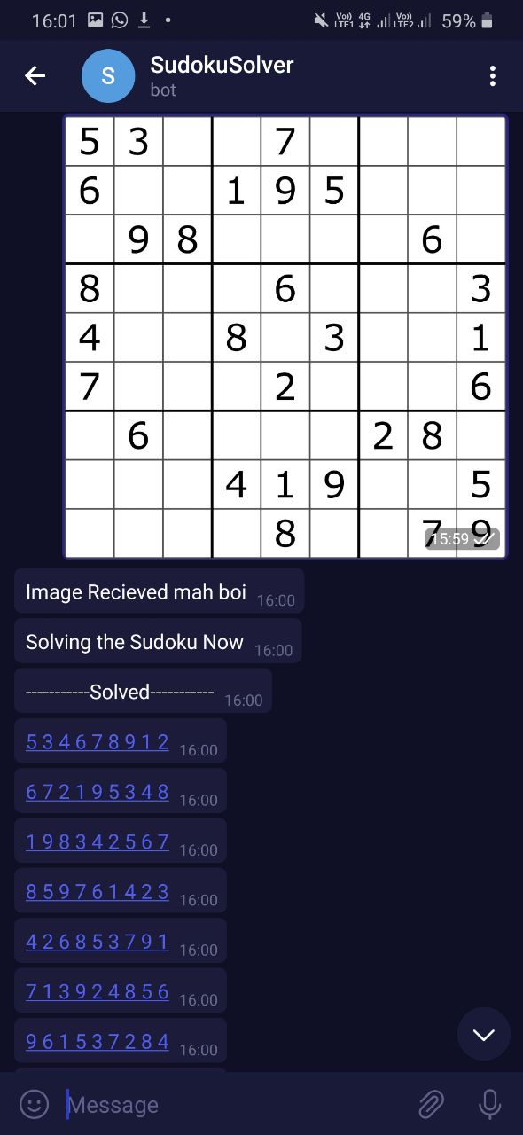 GitHub - Mastermind0100/Telegram-Sudoku-Solver: Need help in solving a Sudoku? Let my bot help