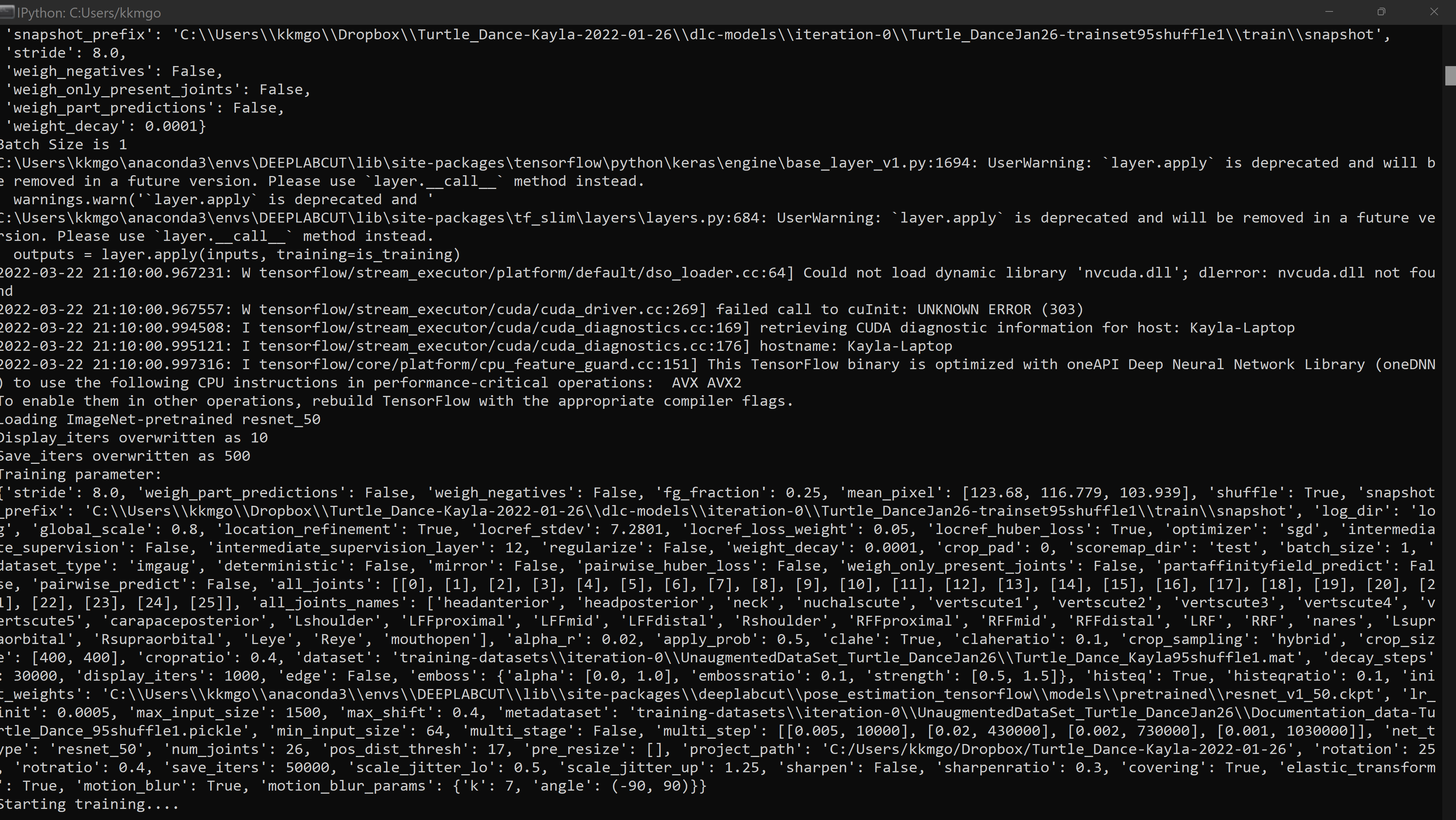 Training in Colab · Issue #1725 · DeepLabCut/DeepLabCut · GitHub