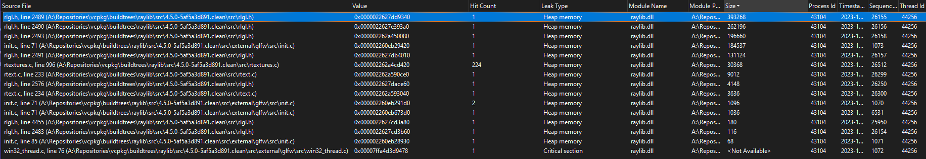 [core] `InitWindow()` memory leak? · Issue #3375 · raysan5/raylib · GitHub