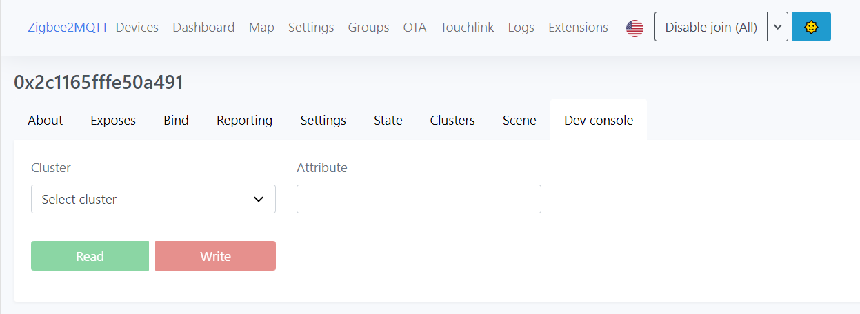 Dev Console menu of a device does not allow to address a specific endpoint · Issue #926 · nurikk ...
