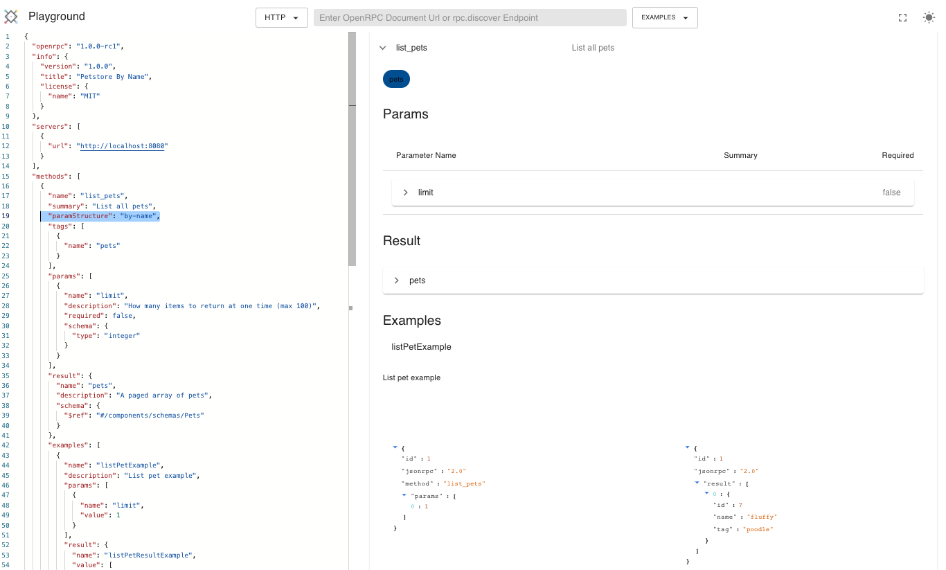 examples paramStructure support · Issue #516 · open-rpc/playground · GitHub examples paramStructure support · Issue #516 · open-rpc/playground · GitHub