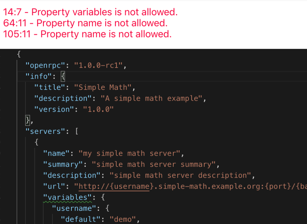 Properties Variables Is Not Allowed · Issue 79 · Open Rpc Meta Schema · Github
