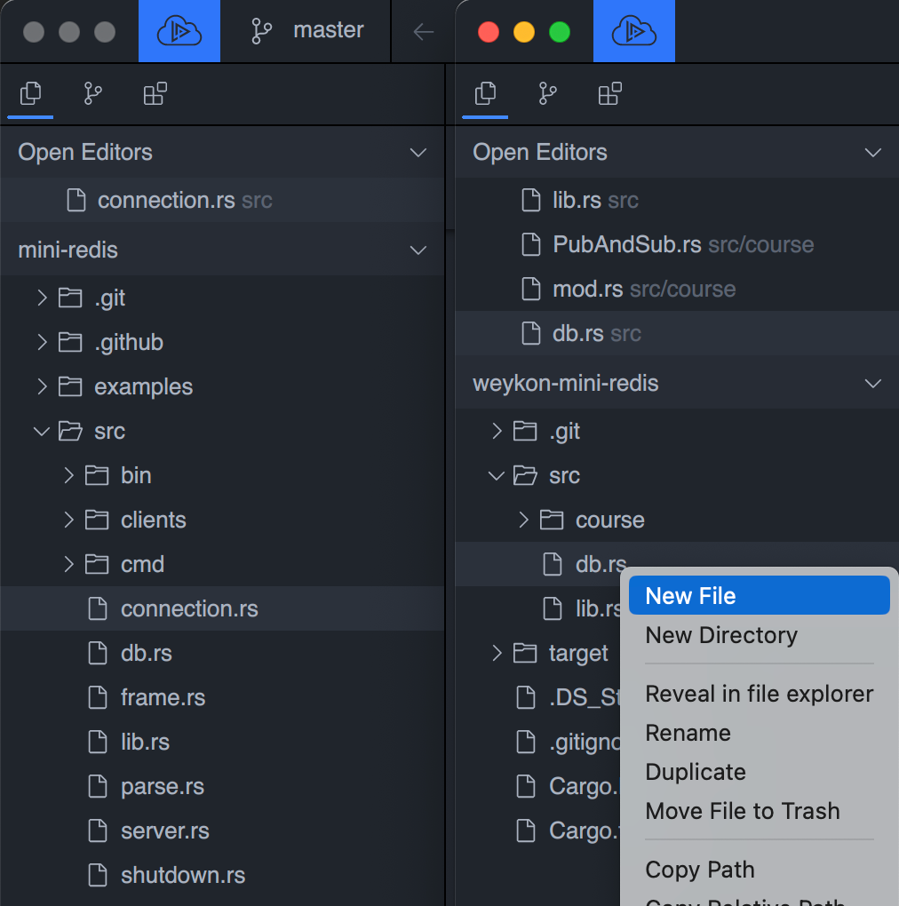 While New file from right click in the explorer pannel view, not execute at the focus window ...
