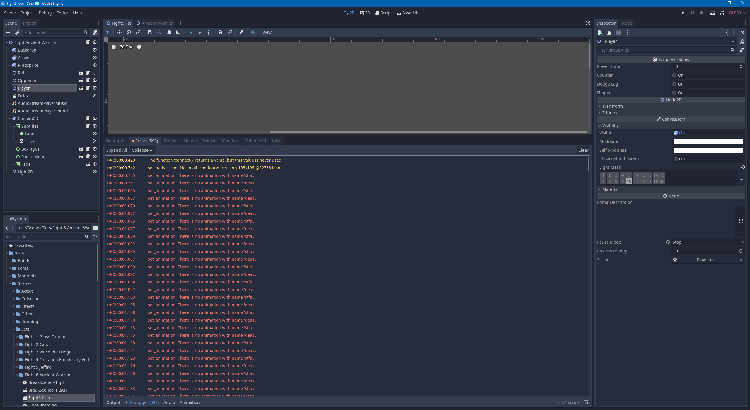 Seemingly garbage data errors involving Animated Sprite in use with ...