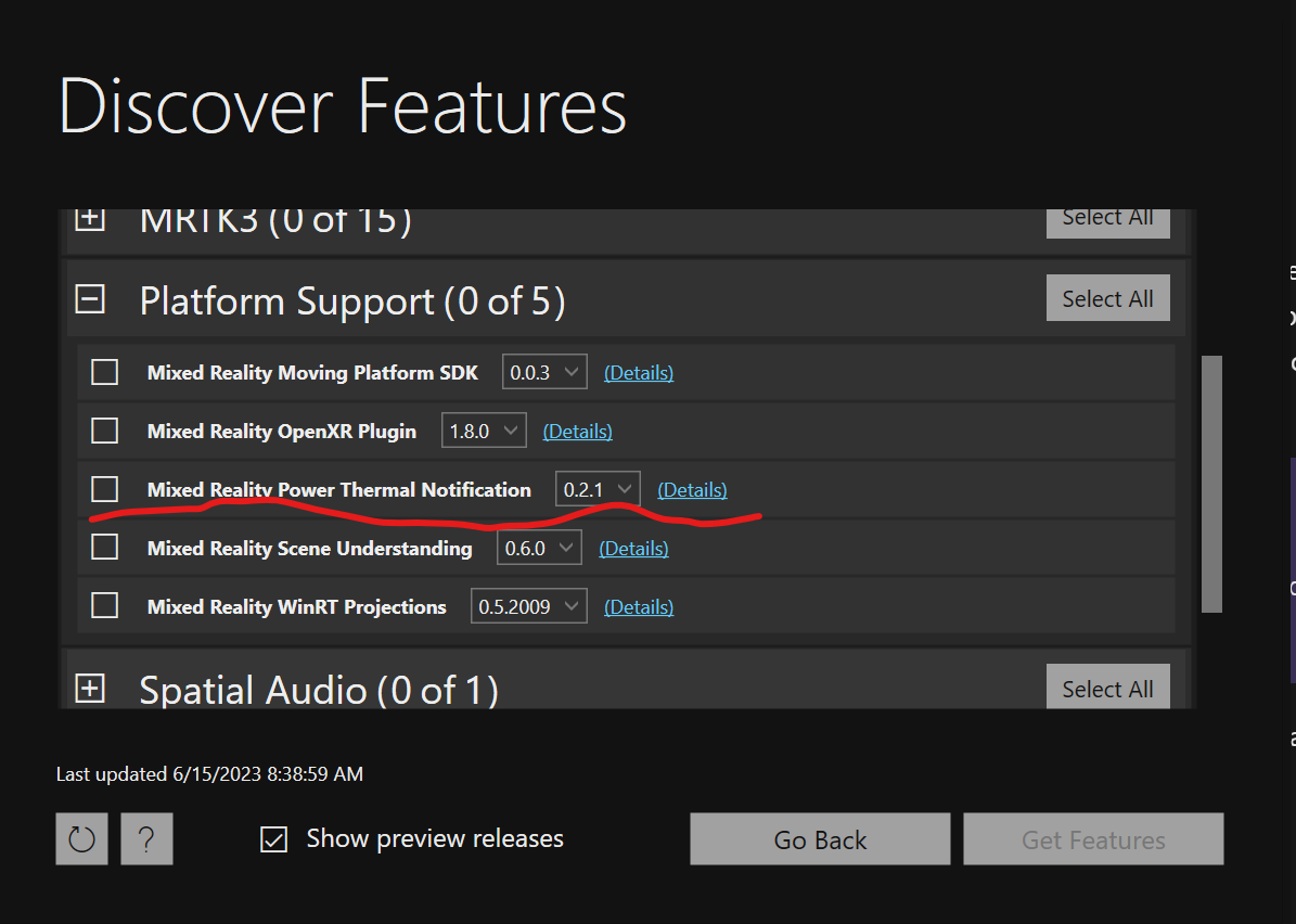 PowerThermalNotification SDK is missing from MRTK feature tool · Issue #11627 · microsoft ...