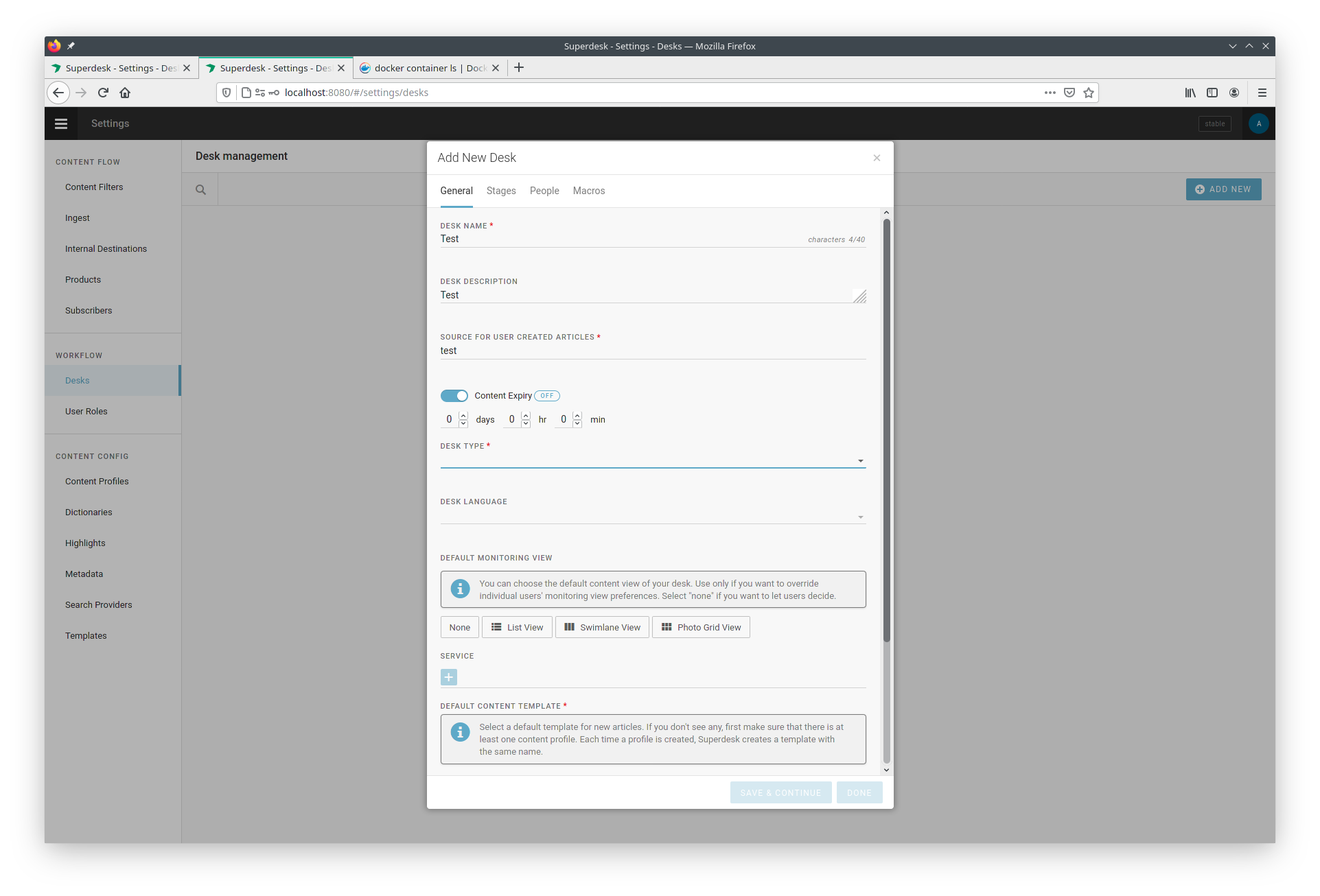 Docker - ERROR:superdesk:localhost:27017: [Errno 111] Connection refused, Timeout: 30s, Topology ...