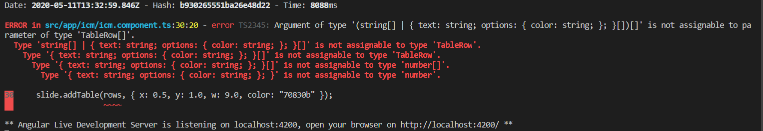 PptxGenJS slide.addTable Feature's Rows Property Error · Issue #735 · gitbrent/PptxGenJS · GitHub