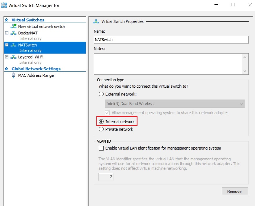 Unable to launch Minikube Dashboard when virtual switch is set to ...