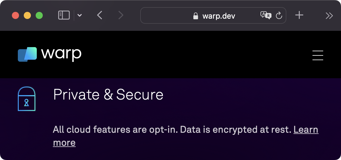 Remove misleading/false claim from warp.dev or make it real. · Issue ...